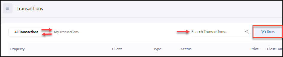 How to Search and Filter Transactions – intelliAgent