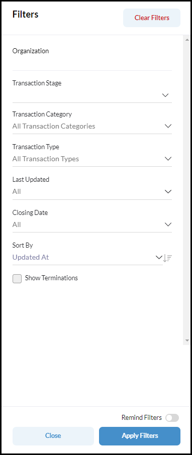 How to Search and Filter Transactions – intelliAgent
