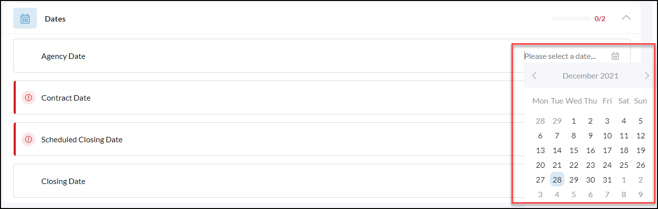 Transaction Dates Intelliagent 