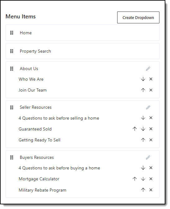Create Menu Dropdowns – intelliAgent