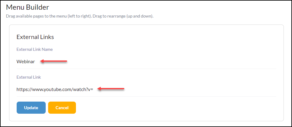 How to create an external link in the website menu – intelliAgent