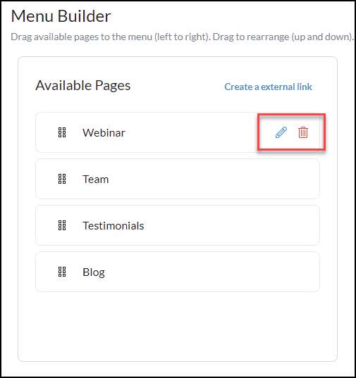 How to create an external link in the website menu – intelliAgent