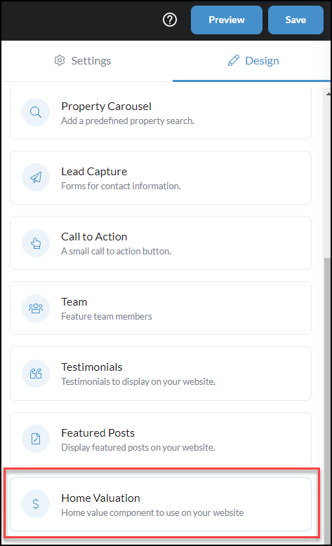 Home Valuation Design Block – intelliAgent