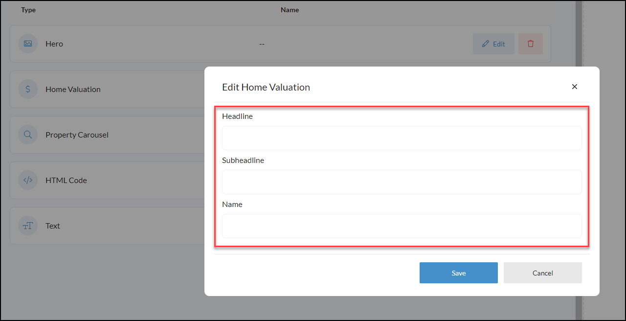 Home Valuation Design Block – intelliAgent