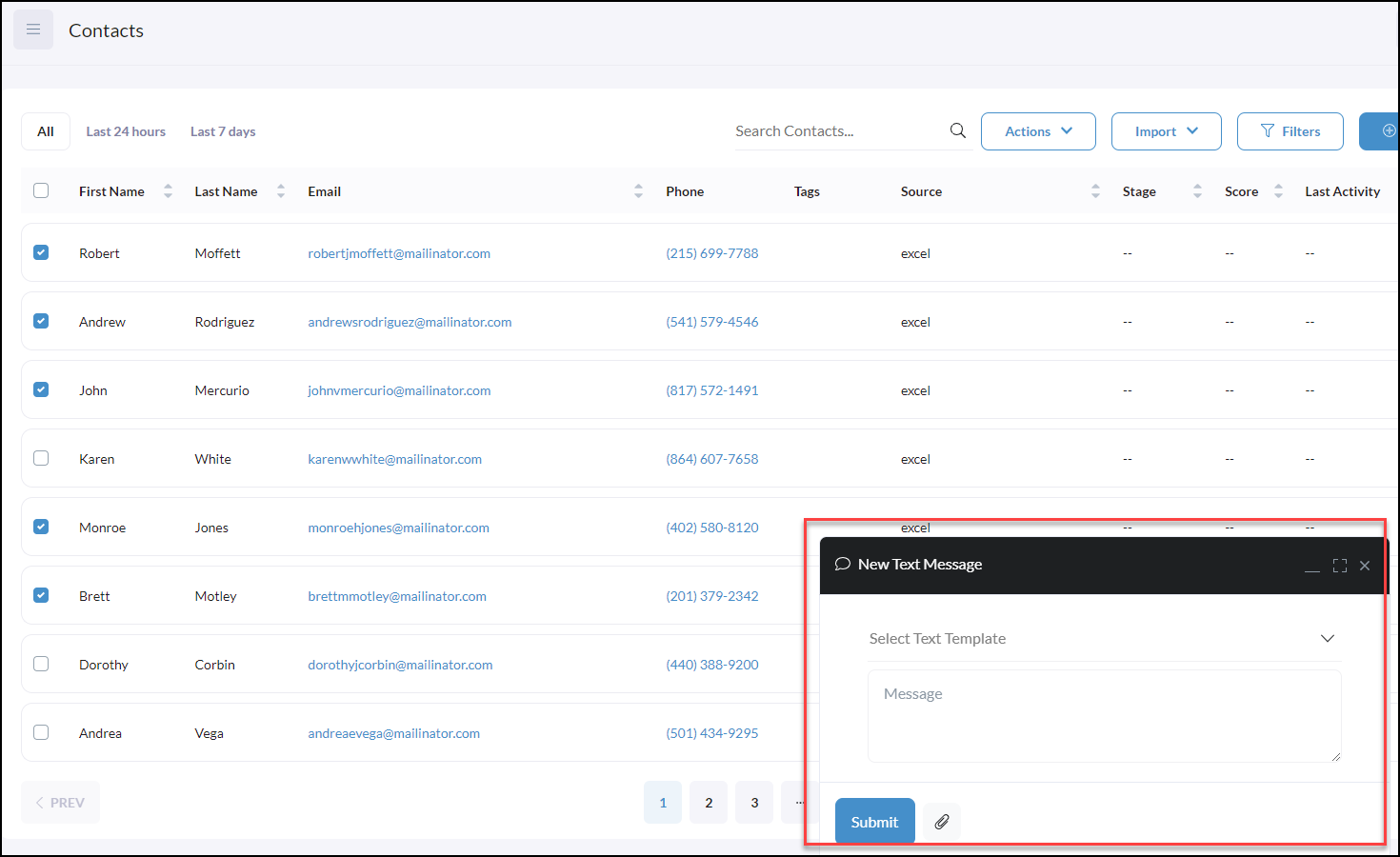 Send a Bulk Text from your list of contacts – intelliAgent