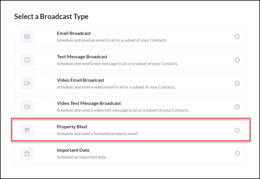 Create a Property Blast – intelliAgent