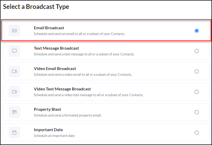 Create an Email Broadcast – intelliAgent